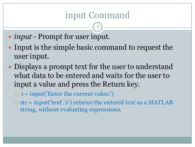 Matlab Programming Tips 2 Input And Output Commands