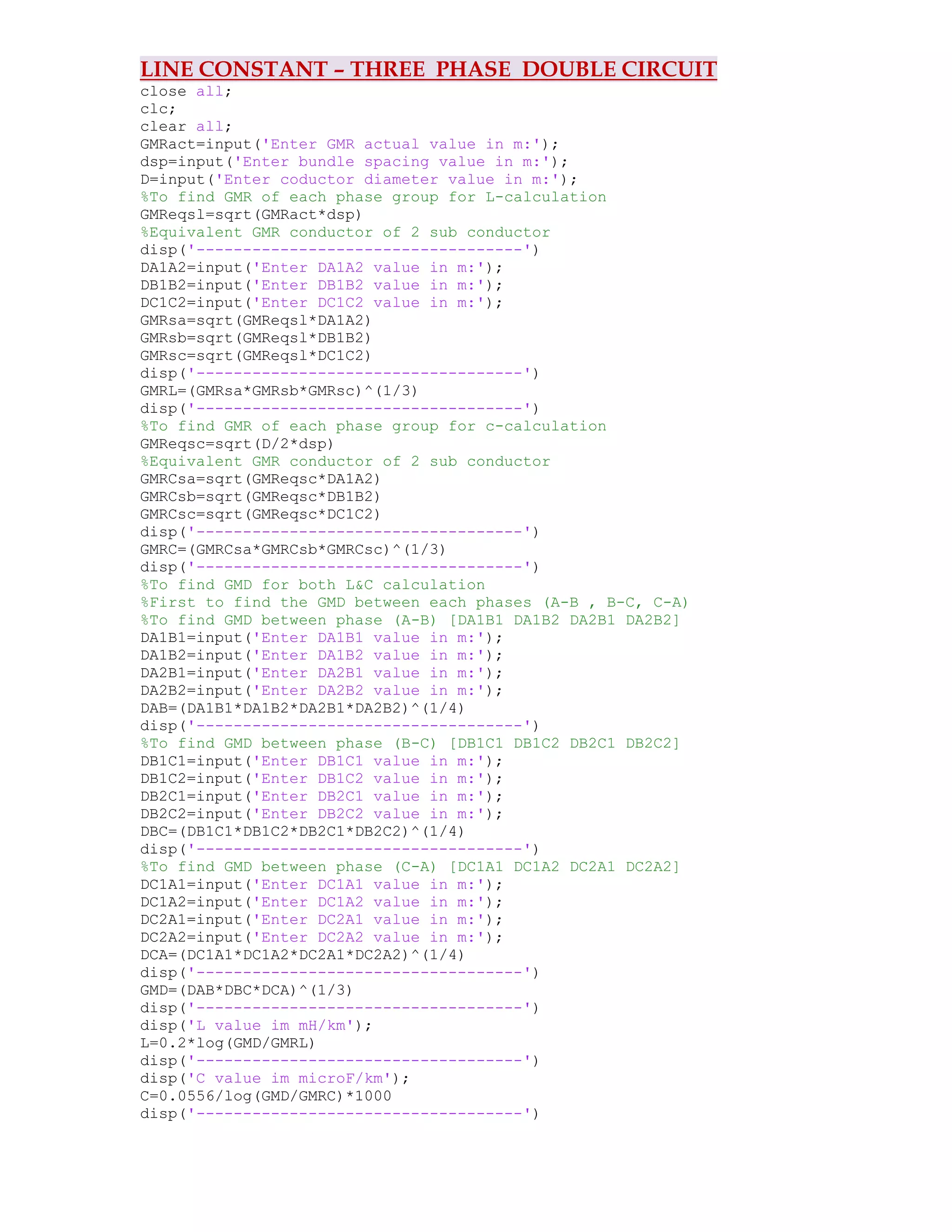 MATLAB programs Power System Simulation lab (Electrical Engineer) | PDF