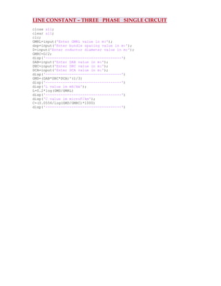 MATLAB programs Power System Simulation lab (Electrical Engineer) | PDF