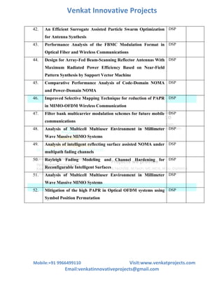 ECE MATLAB PROJECTS LIST FOR B.TECH .docx | Telecommunications Industry ...