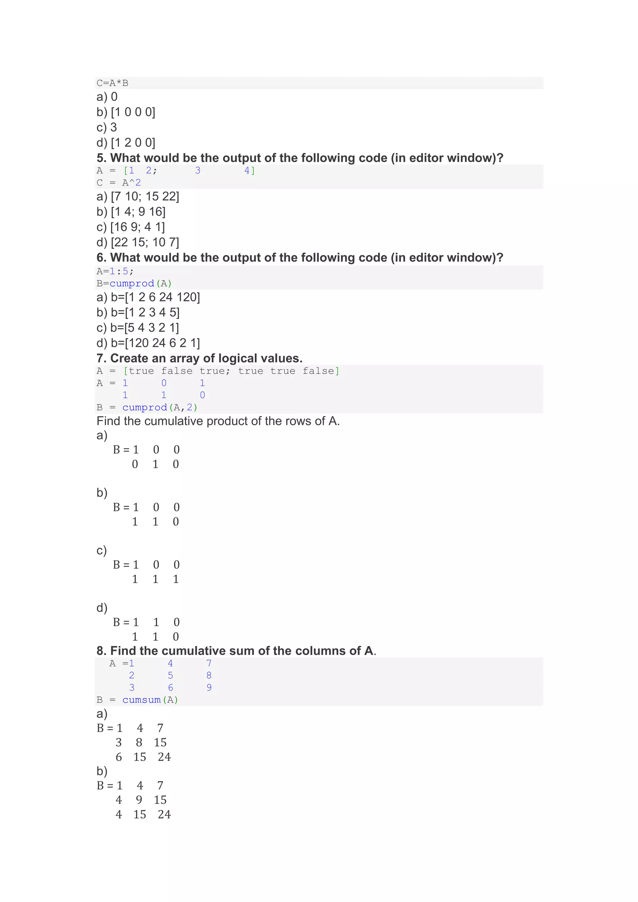 MATLAB Questions and Answers.pdf