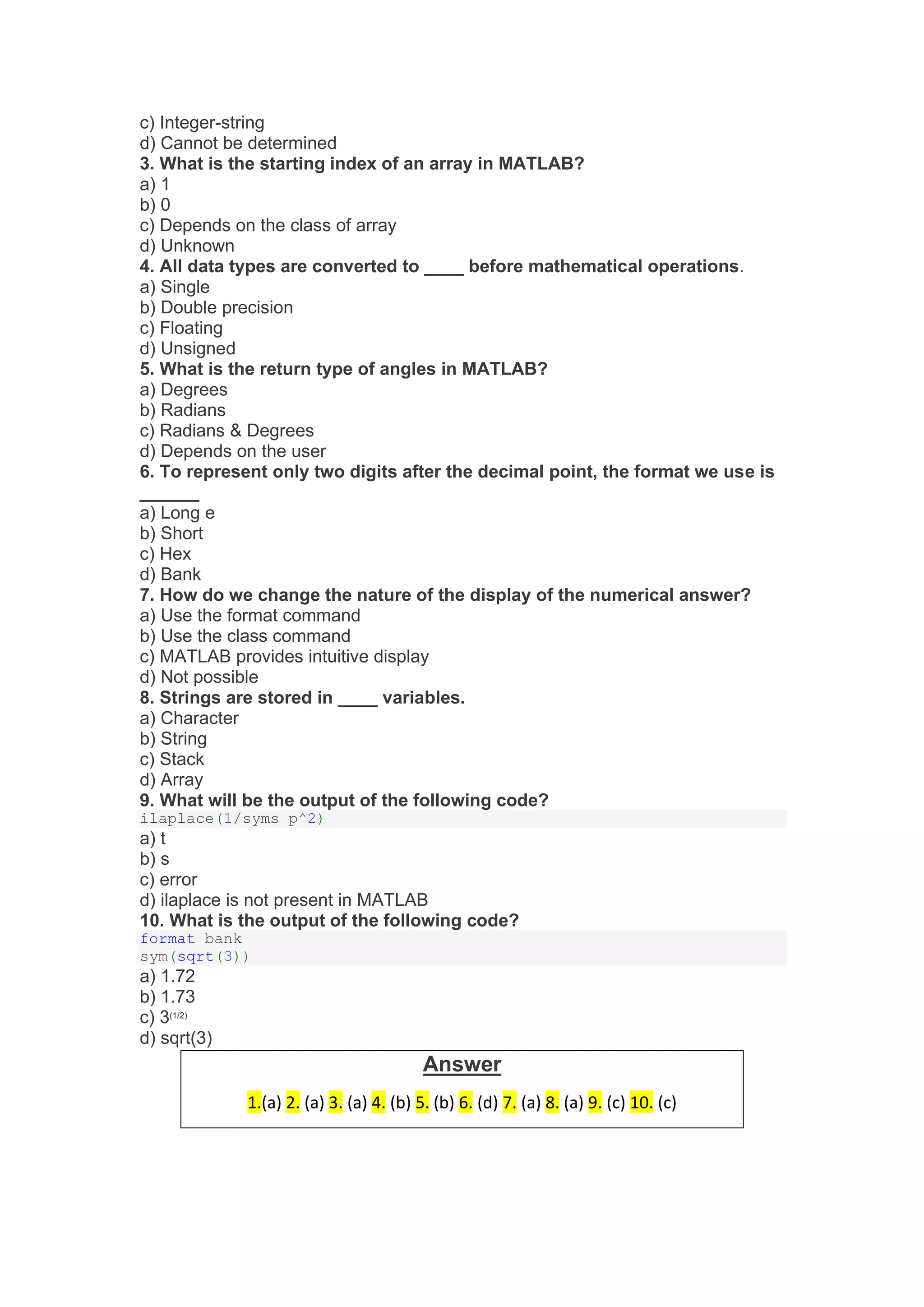 MATLAB Questions and Answers.pdf