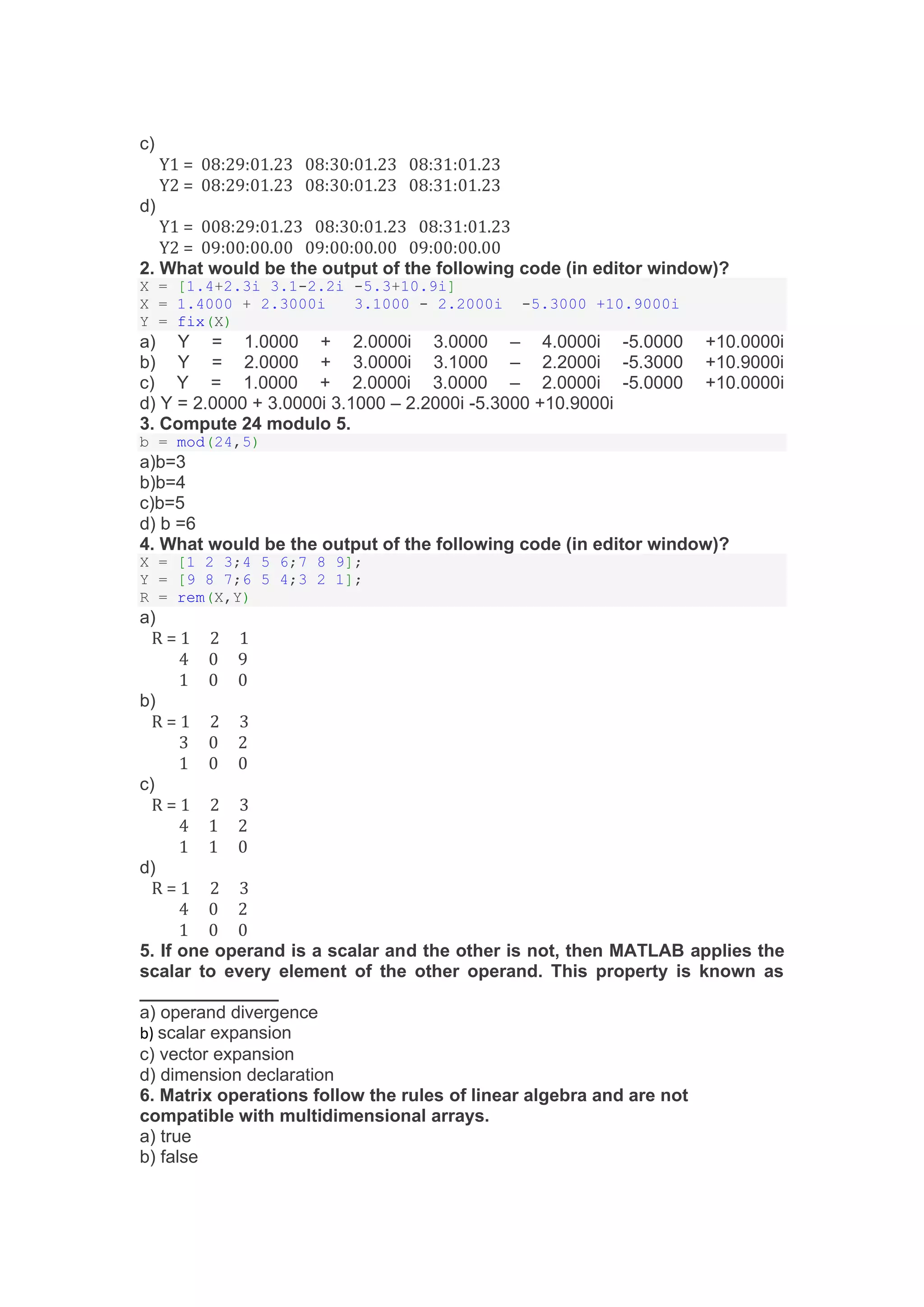 MATLAB Questions and Answers.pdf
