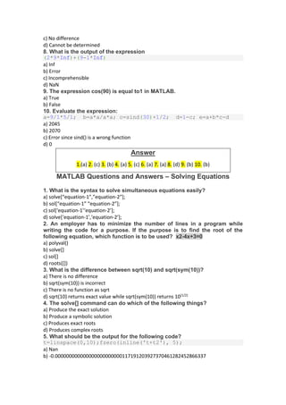 MATLAB Questions and Answers.pdf
