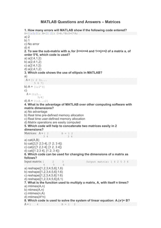 MATLAB Questions and Answers.pdf