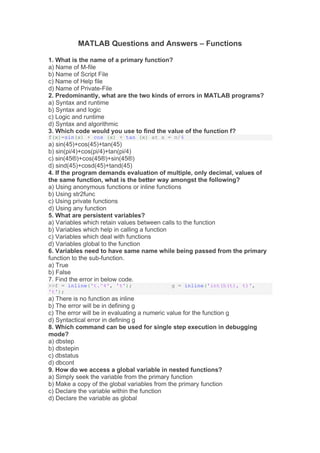 MATLAB Questions and Answers.pdf