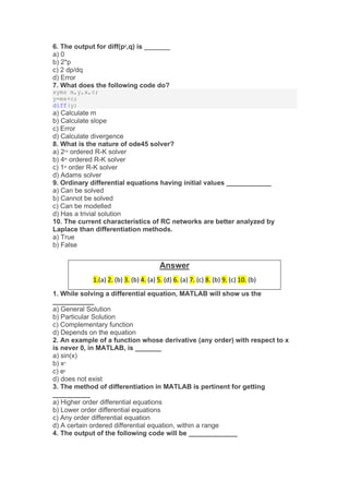 MATLAB Questions and Answers.pdf
