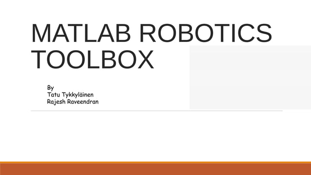 Matlab robotics toolbox | ODP | Programming Languages | Computing
