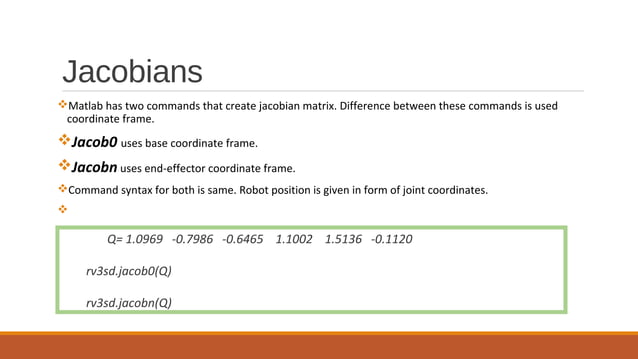 Matlab Robotics Toolbox Odp Programming Languages Computing