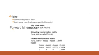 Matlab robotics toolbox | ODP | Programming Languages | Computing