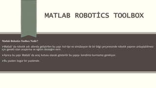 Matlab roboti̇cs toolbox | POTX