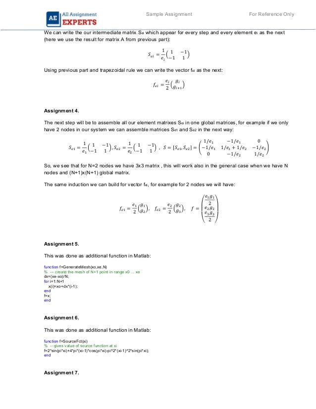 Matlab Sample Assignment Solution
