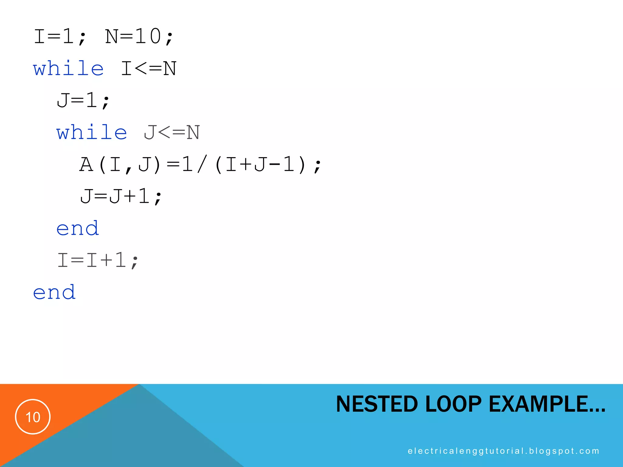 Matlab Programming Loop Control Part 2 Ppt 7141