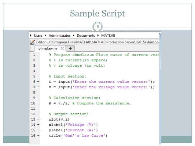 Introduction to Matlab Scripts | PPT