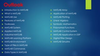 Introduction to MATLAB | PPT