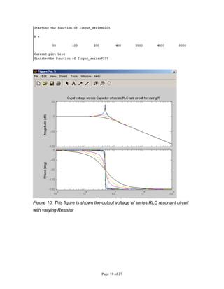 MATLAB SIMULATIONS OF SERIES RESONANT CIRCUIT | DOC