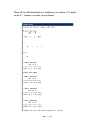 MATLAB SIMULATIONS OF SERIES RESONANT CIRCUIT | DOC