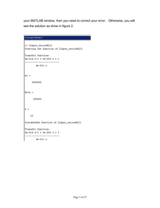 MATLAB SIMULATIONS OF SERIES RESONANT CIRCUIT | DOC