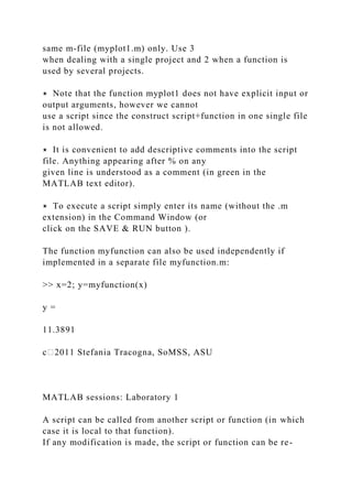 MATLAB sessions Laboratory 1MAT 275 Laboratory 1Introdu.docx | Programming Languages | Computing