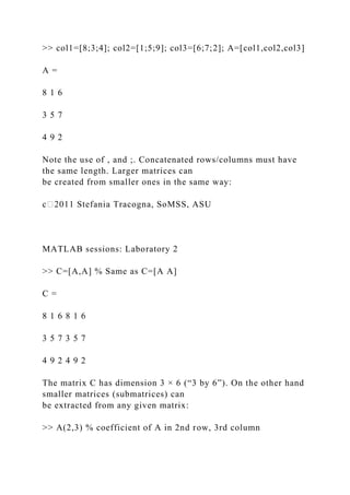 MATLAB sessions Laboratory 2MAT 275 Laboratory 2Matrix .docx