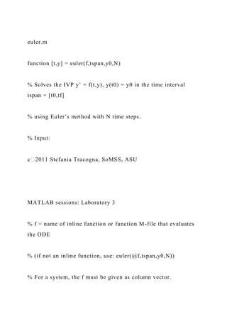 MATLAB sessions Laboratory 3MAT 275 Laboratory 3Numeric.docx
