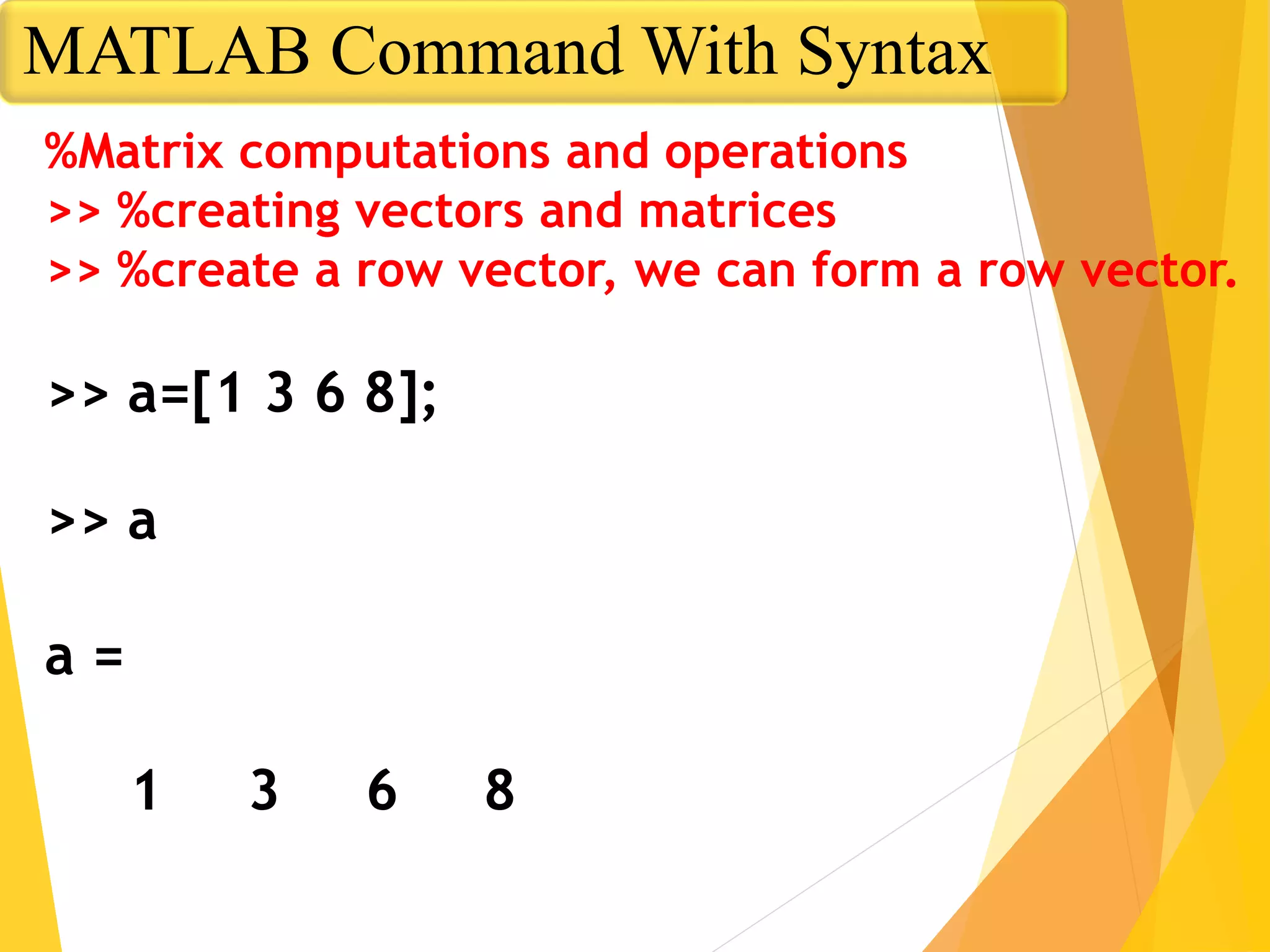 Introduction To Matlab Session With Notes Ppt