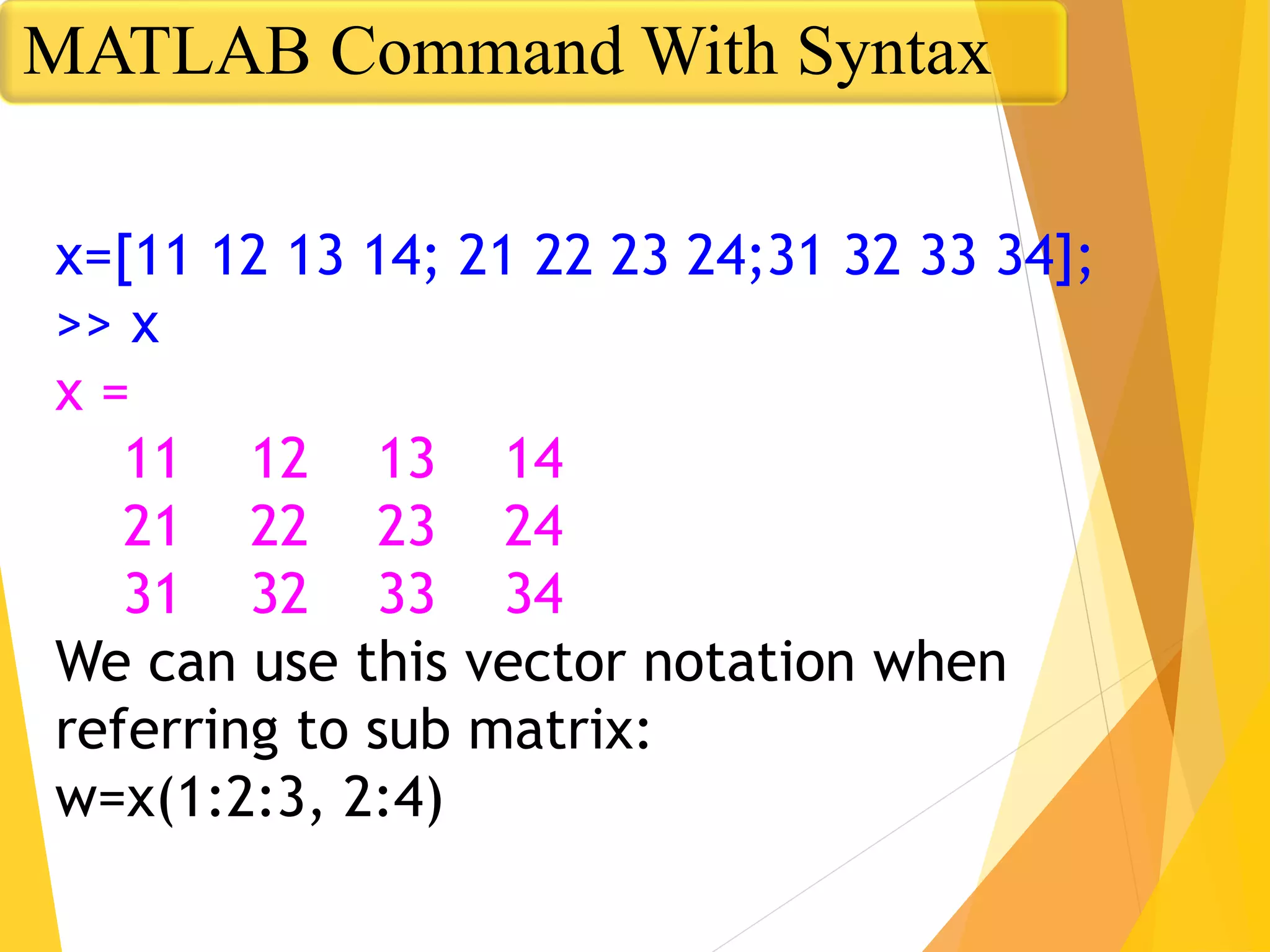Introduction To Matlab Session With Notes Ppt