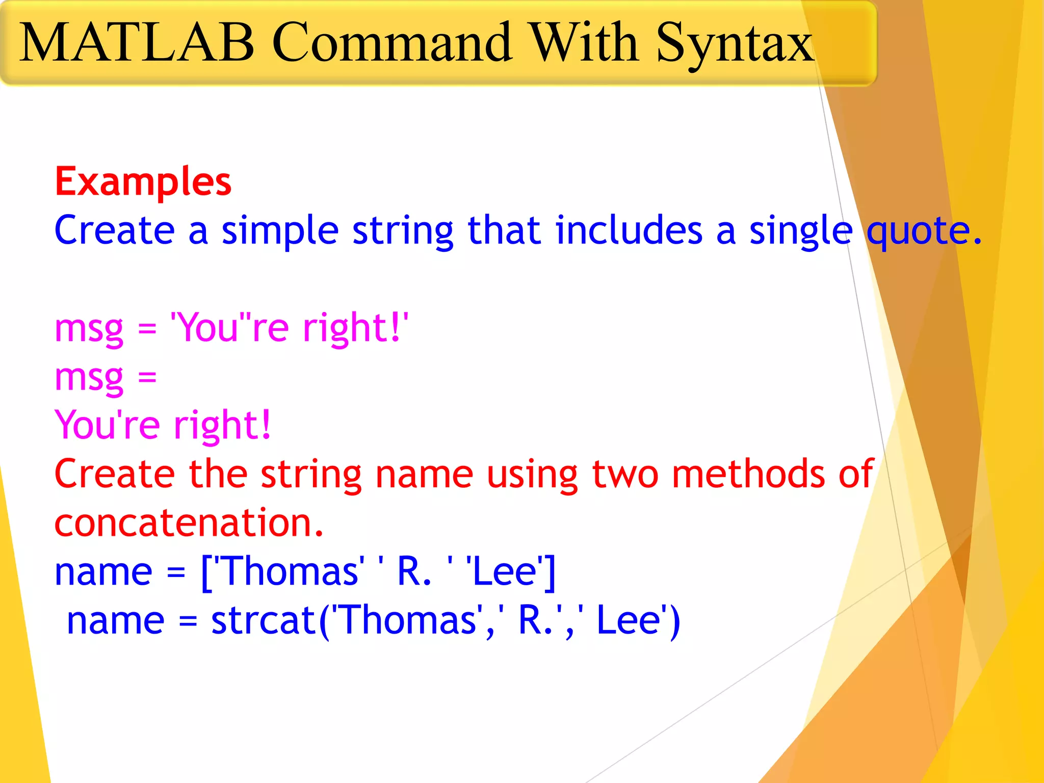 Introduction To Matlab Session With Notes Ppt