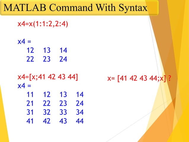 INTRODUCTION TO MATLAB session with notes | PPT