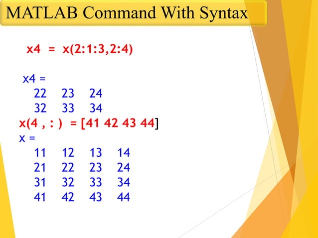 INTRODUCTION TO MATLAB session with notes | PPT