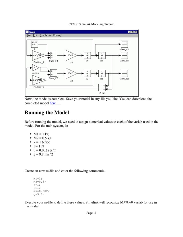 Matlab simulink simulink modeling tutorial - train system | PDF | Physics | Science