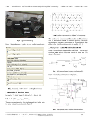 Matlab simulink based digital protection of transformer | PDF