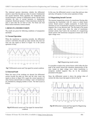 Matlab simulink based digital protection of transformer | PDF