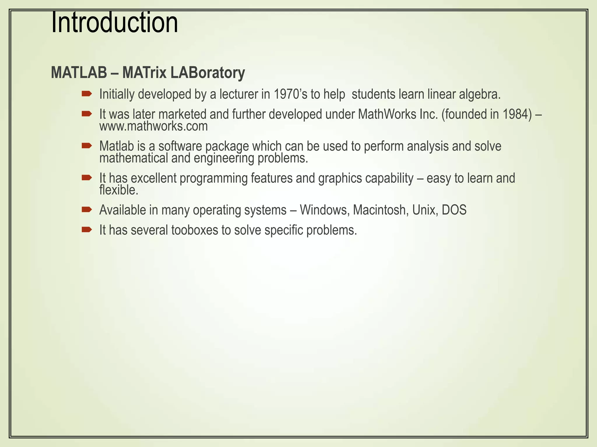 Matlabsimulinktutorialppt Programming Languages Computing