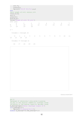 Matlab solved tutorials 2017 june. | PDF | Physics | Science