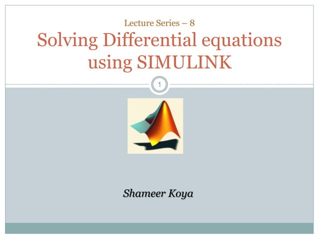 Mat lab solving equations simulink | PPT