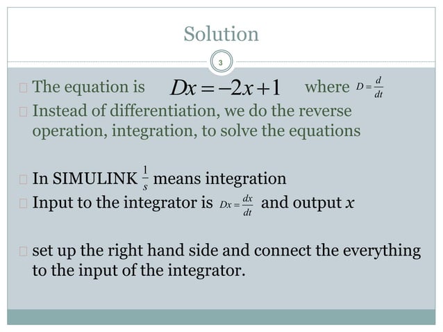 Mat lab solving equations simulink | PPT