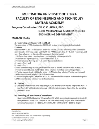Matlab task1 | PDF