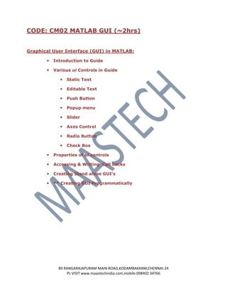 INPLANT TRAINING IN MATLAB -MATLAB TRAINING IN CHENNAI | PDF