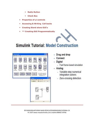 MATLAB TRAINING-SIMULINK&POWER ELECTRONICS SIMULATION PROJECTS DEVELOPMENT TRAINING | PDF
