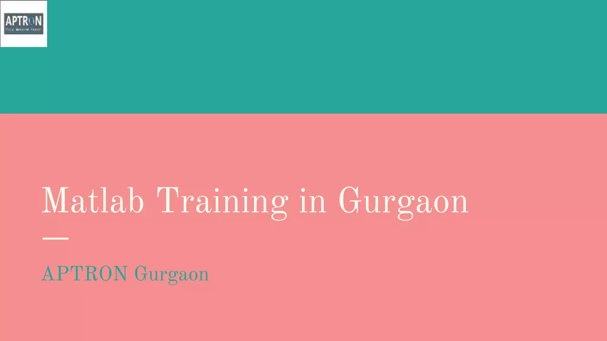 Matlab Training in Gurgaon | PPT