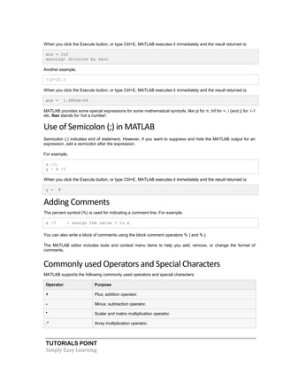 Matlab tutorial | PDF