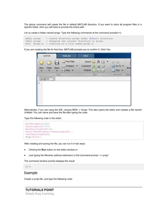 Matlab tutorial | PDF