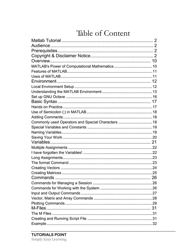Matlab Tutorial Pdf