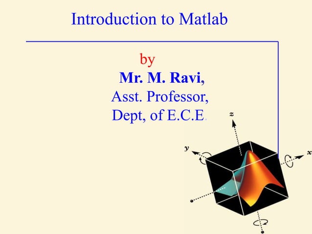 Matlab Tutorial.ppt | Programming Languages | Computing