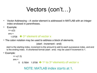 matlab_tutorial for student in the first | PPT