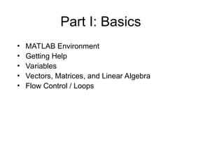 matlab_tutorial for student in the first | PPT