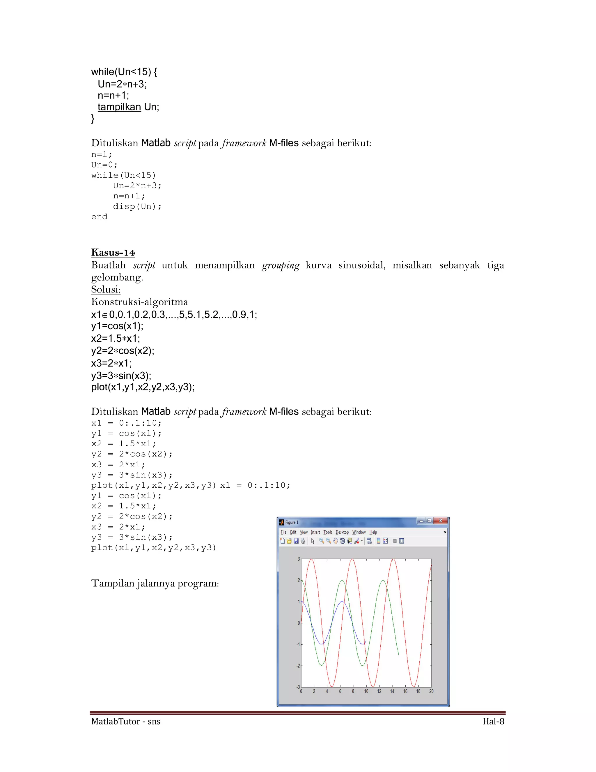 Matlab tutor sns77_utama | PDF