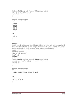 Matlab tutor sns77_utama | PDF