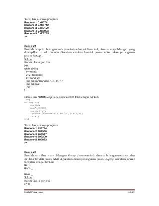 Matlab tutor sns77_utama | PDF